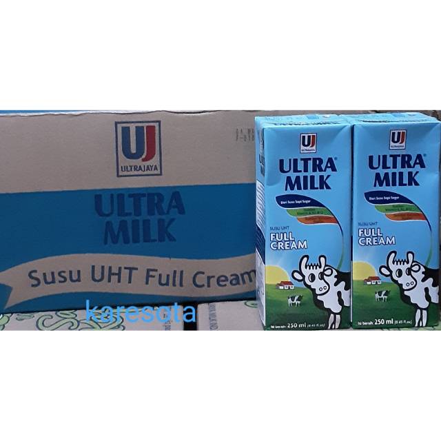 Jual ULTRAJAYA Ultra Milk Susu UHT full Cream 250ml | Shopee Indonesia