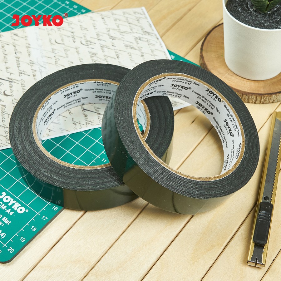 Jual JOYKO DOUBLE SIDED FOAM TAPE 24mm x 5m / SOLATIP BUSA DUA SISI HITAM MURAH BERKUALITAS DFT ...