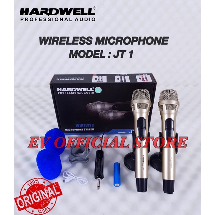 Jual Mic Wireless Hardwell JT 1 / JT 1 Double Microphone Handheld ...