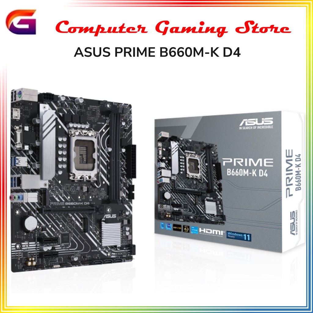Jual ASUS PRIME B660M-K D4 (Intel LGA 1700, Gen12) Motherboard | Shopee Indonesia