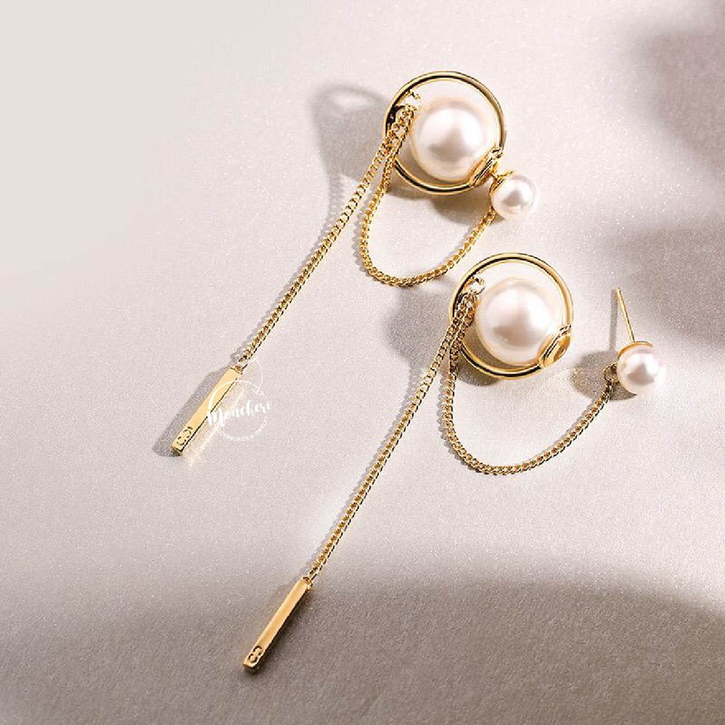 Jual DARA Anting Tusuk Silver 925 Perak Mutiara Drop Earring Double ...