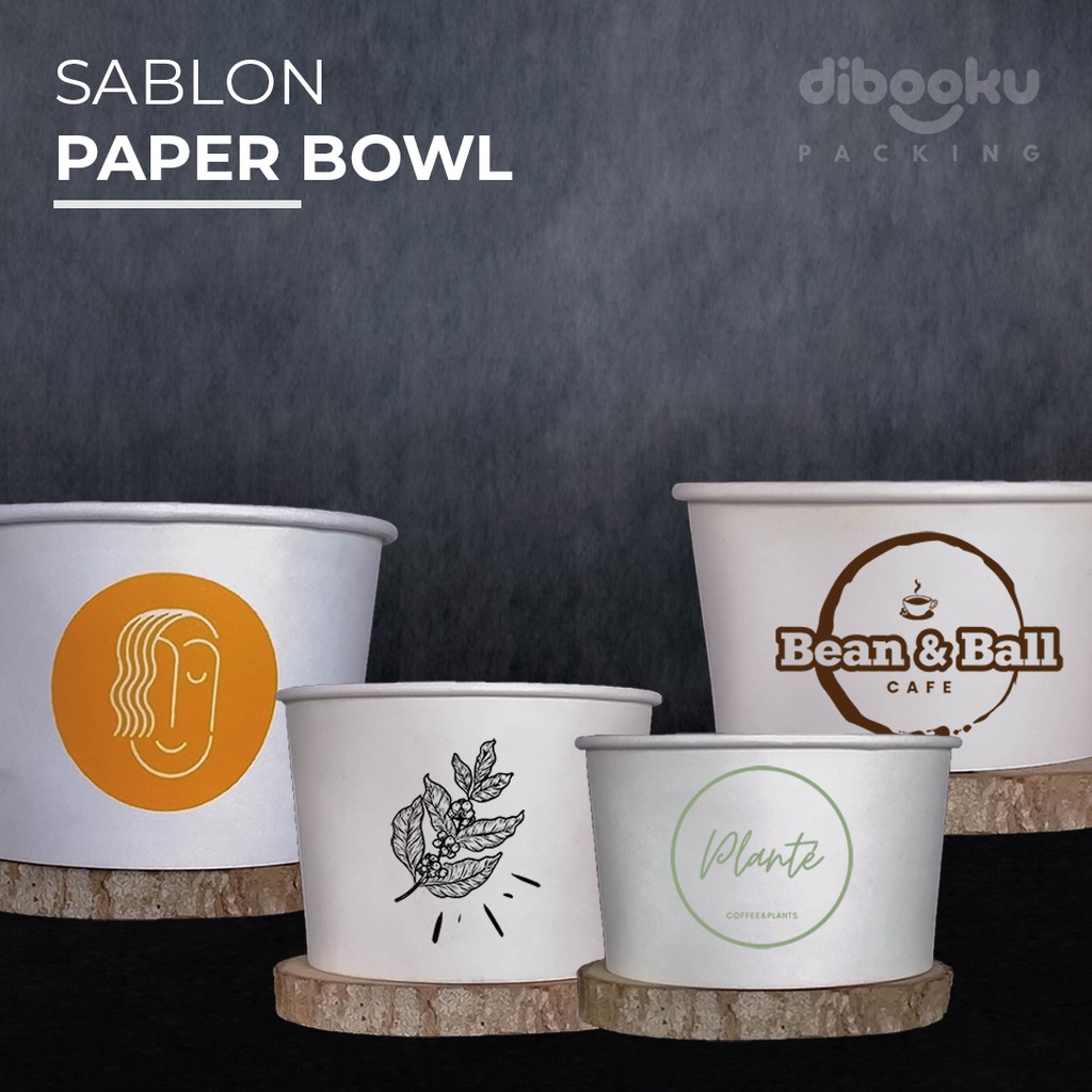 Jual PAKET CETAK / Sablon Paper Bowl 1warna 360ml, 500ml, 650ml, 800ml ...