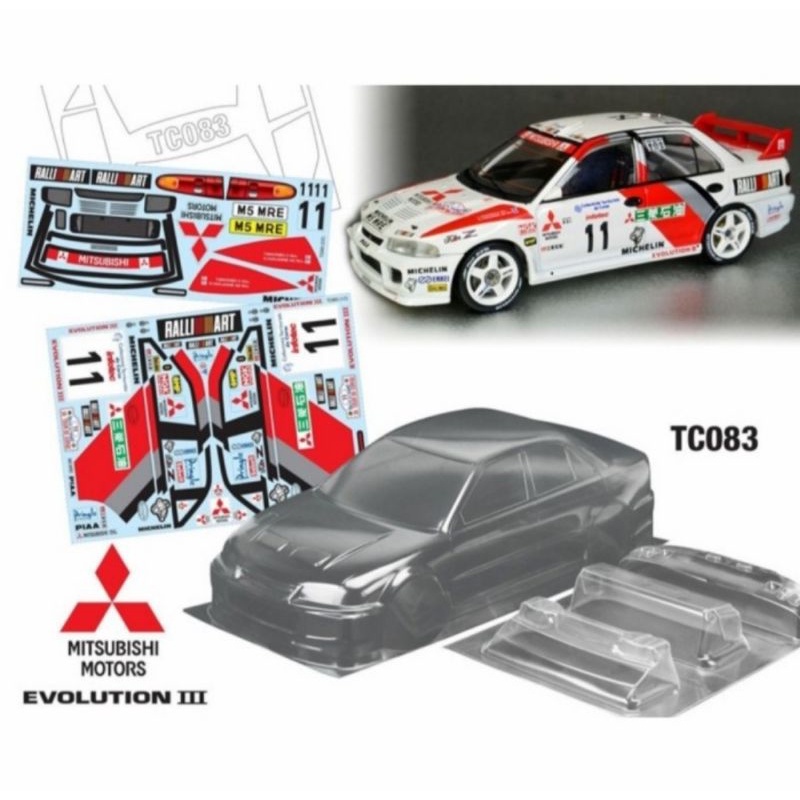 Jual CLEAR BODY MITSUBISHI LANCER EVOLUTION III EVO III SCALE 1/10 WB ...
