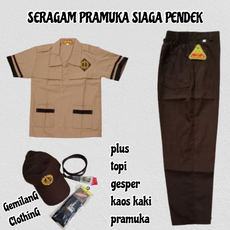 Jual SERAGAM PRAMUKA SIAGA // SET LENGKAP SERAGAM PRAMUKA LIST PENDEK ...