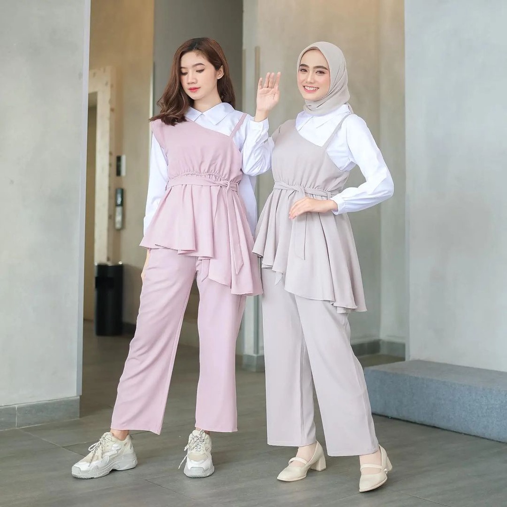 Jual Baju Wanita Kekinian Baju Setelan Wanita Ootd Wanita Set Kekinian Remaja Outfit Korea Yuri ...