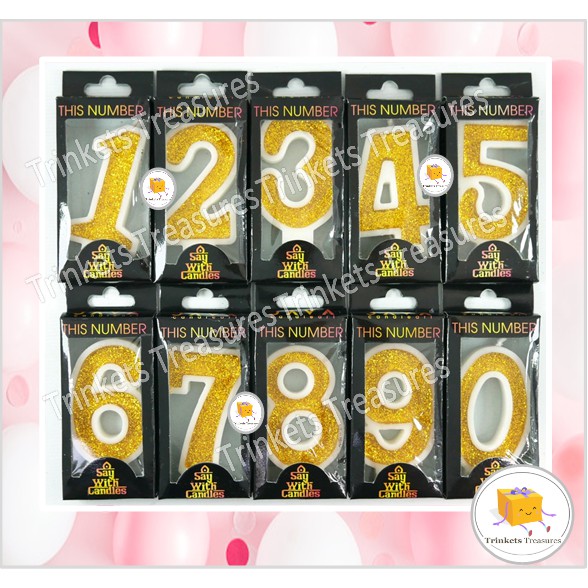 Jual GROSIR Lilin Angka Ulang Tahun Ultah Gold Glitter - Number ...