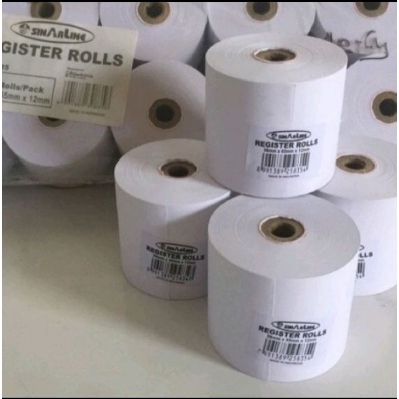 Jual Kertas Kasir Register Rolls 58x65x12mm | Shopee Indonesia