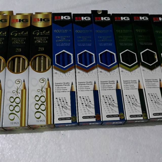 Jual Pensil BIG GOLD/GREEN/BLUE/Pensil BIG 2B 933 Neon 2B ECER ...