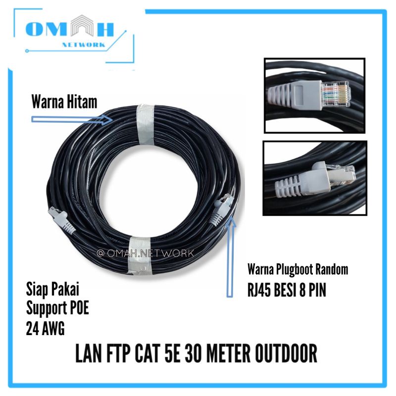 Jual KABEL LAN 30 METER FTP CAT 5E OUTDOOR SIAP PAKAI | Shopee Indonesia