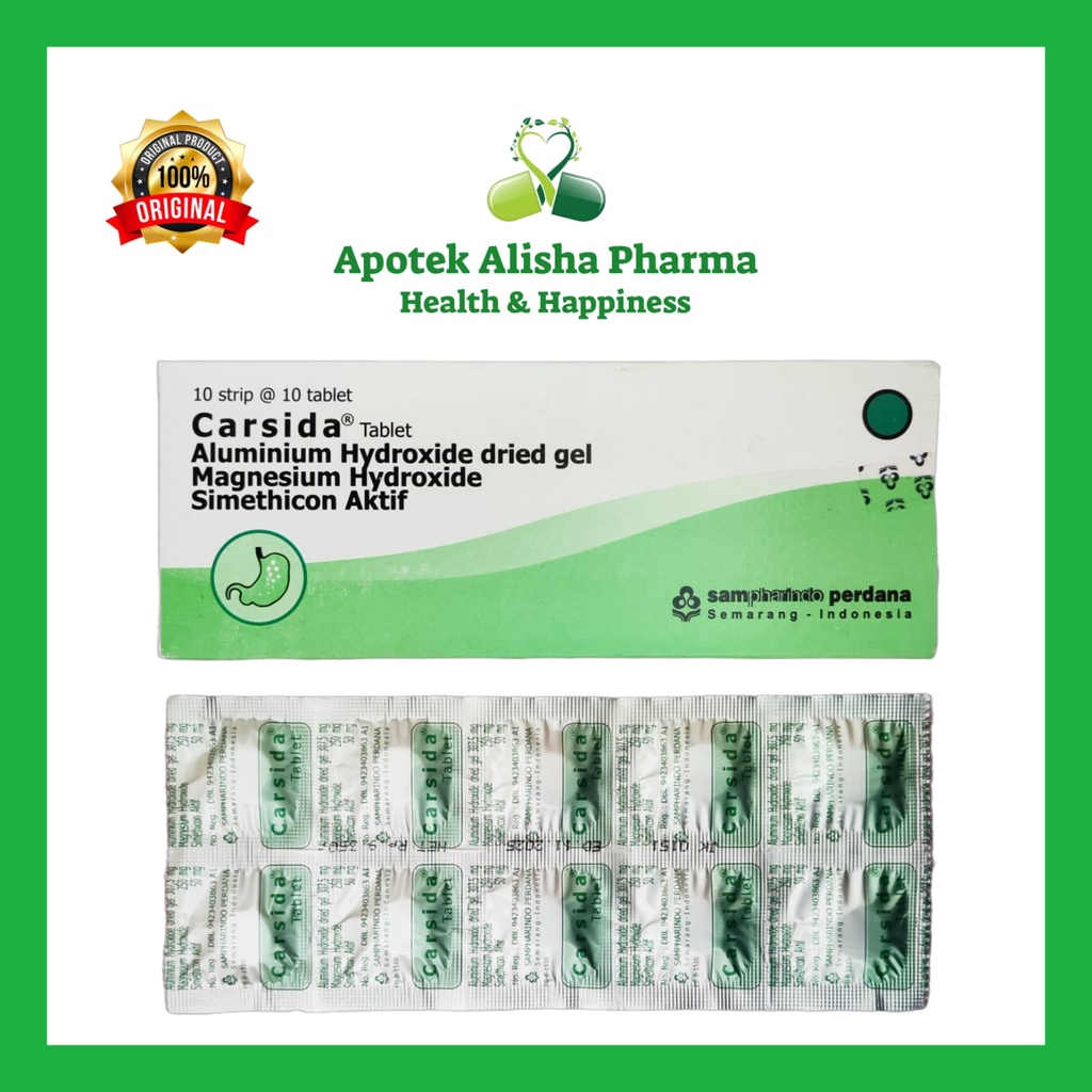 Jual Carsida Tablet Kunyah Strip / Box - Karsida Antasida Obat Maag ...