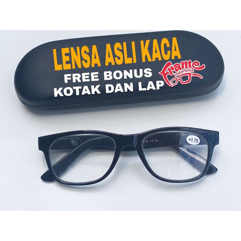 Jual Kacamata Baca Plus Pria Super Lensa KACA Asli Anti Baret Frame ...