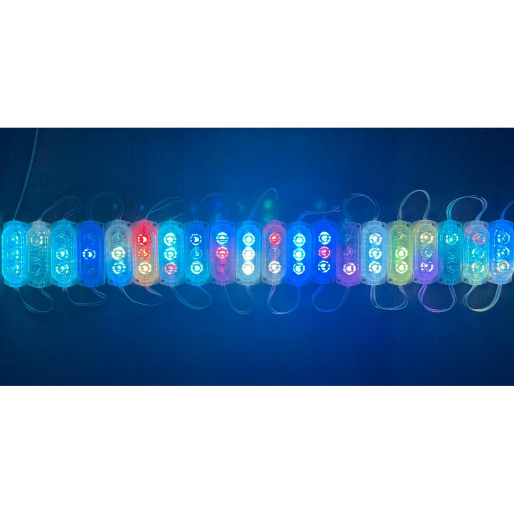 Jual Lampu LED RGB Ultrasonic 3 Mata 24 Volt / LED Modul Strobo RGB ...