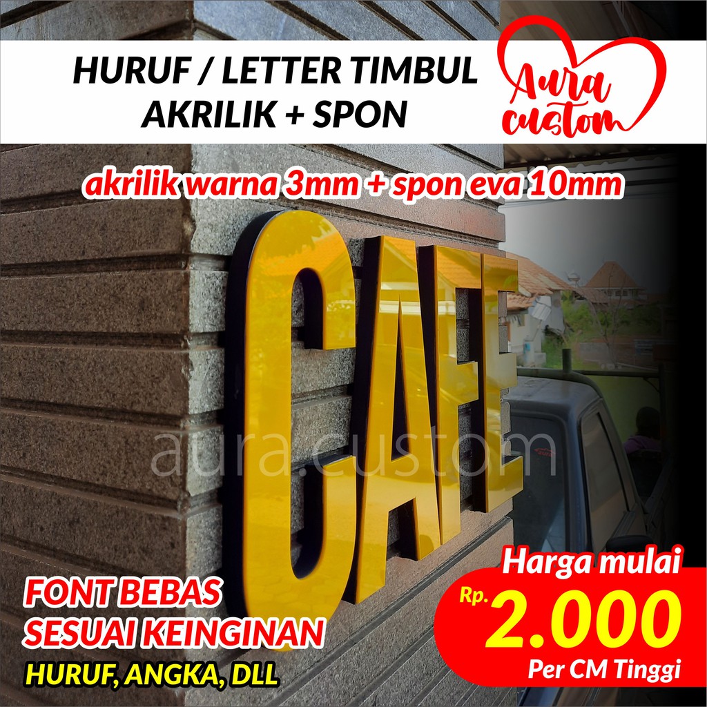 Jual HURUF / LETTER TIMBUL AKRILIK WARNA 3MM & SPON EVA 10MM | BEBAS ...