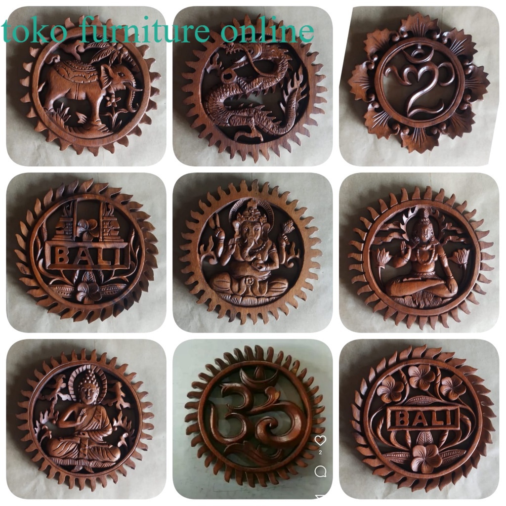 Jual Kerajinan ukiran panil kayu Hiasan dekorasi dinding handmade bali ...