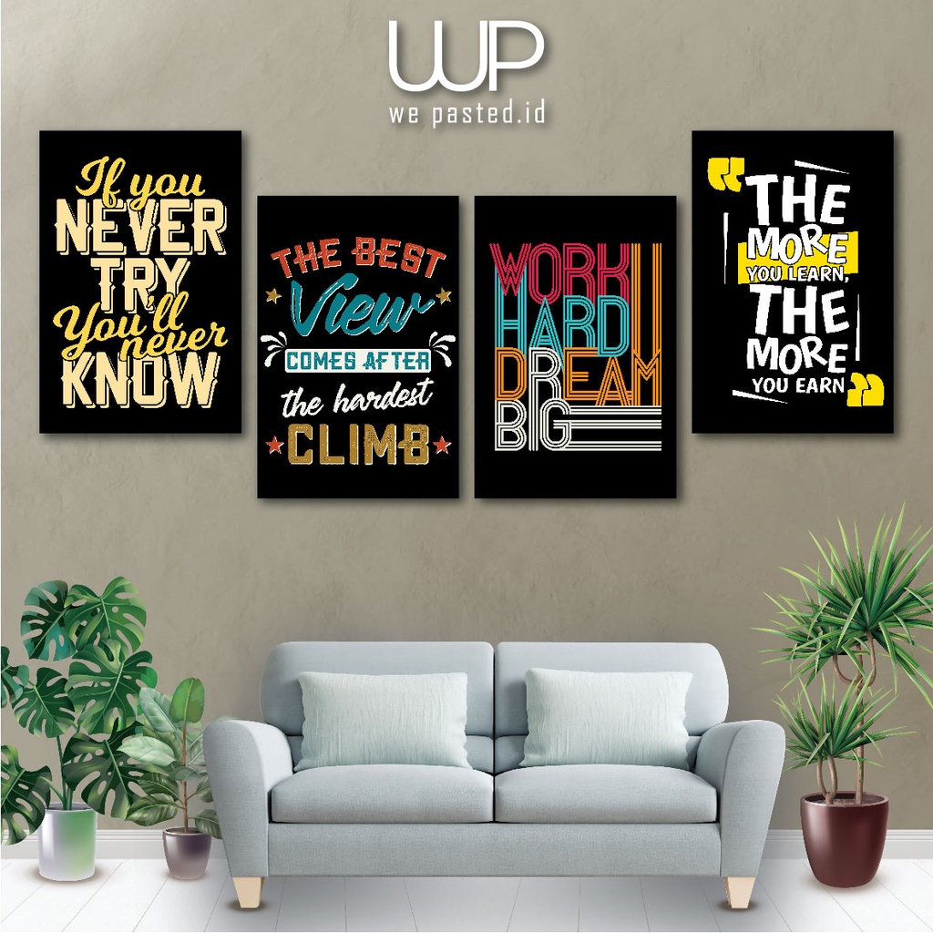 Jual Typography Quotes Hiasan Dinding Kamar Rumah Poster MDF 20x30cm ...