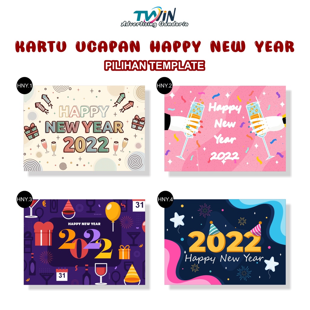 Jual KARTU UCAPAN SELAMAT TAHUN BARU HAPPY NEW YEAR CARD GREETING CARD ...