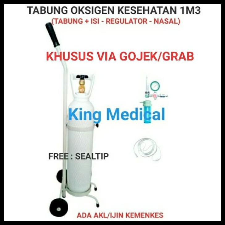 Jual Oksigen 1m3 Lengkap Tabung Oxigen , Trolly , Regulator , Nasal | Shopee Indonesia