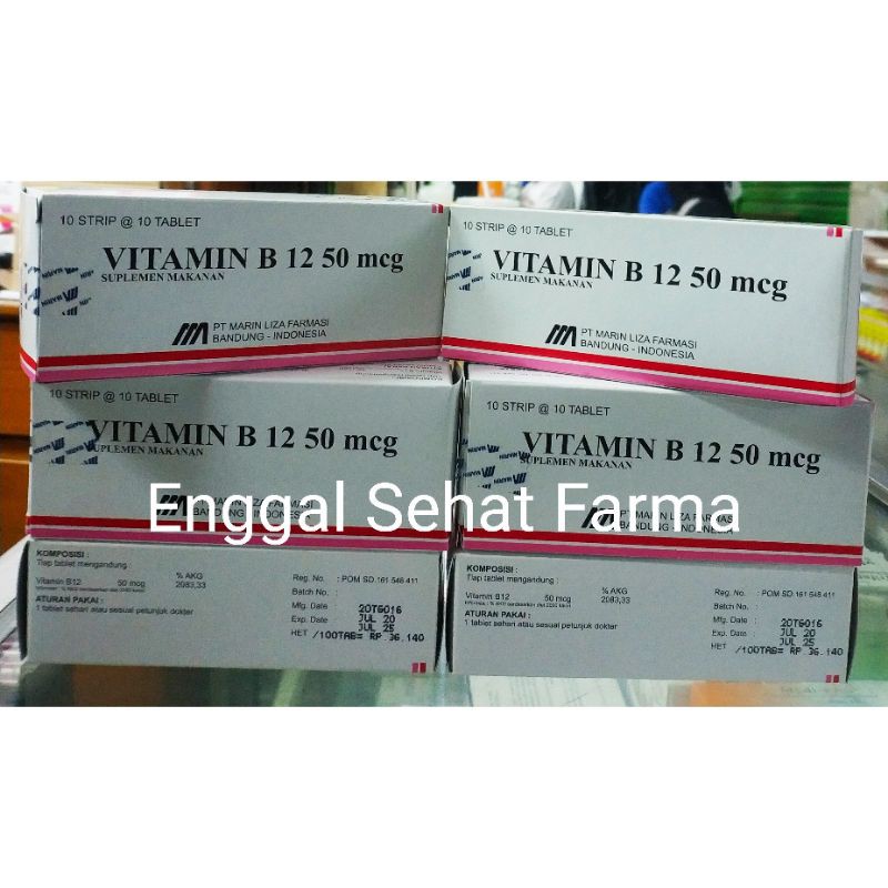 Jual VITAMIN B12 50MCG-Box 100 Tablet-Suplemen Vitamin B12-Marlin ...