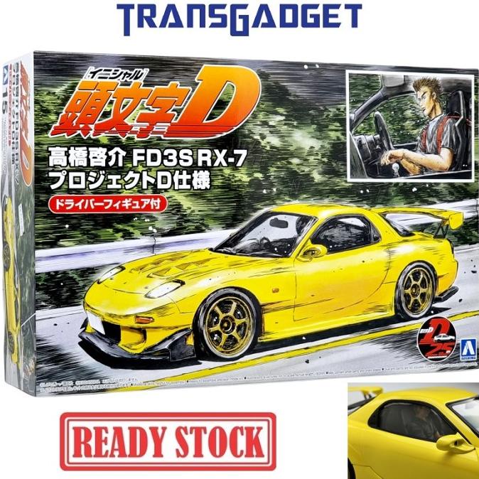 Jual AOSHIMA Initial D Keisuke Takahashi - FD3S RX-7 with Figure 1/24 Plamo | Shopee Indonesia