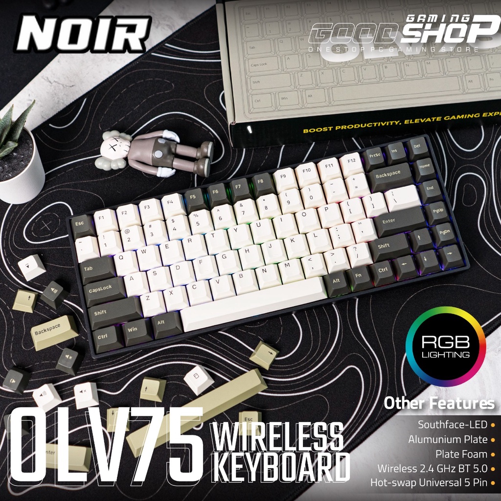 Jual NOIR OLV75 - 75% Wireless/BT/Wired RGB Mechanical - Gaming ...