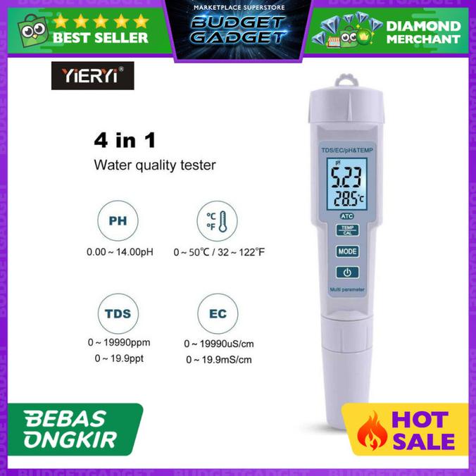 Jual Alat Ukur Kualitas Air 4 in 1 PH TDS EC Temperature - PH686 | Shopee Indonesia