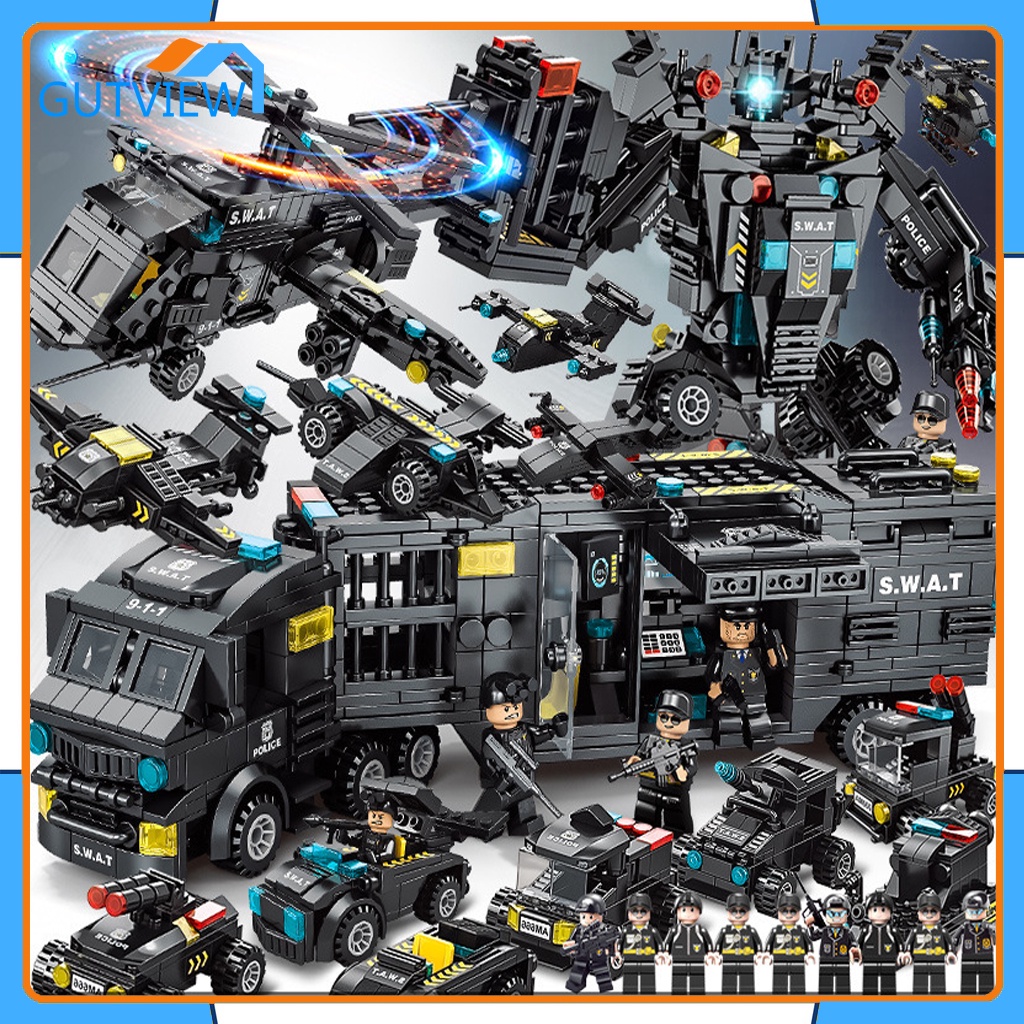 Jual Robot Polisi Mainan Brick Blok City Police Vehicle Hawk SWAT ...