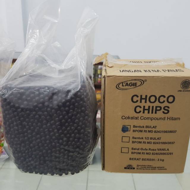 Jual L'AGIE Chocochip Bulat 100gr LAGIE Choco Chip Cokelat bentuk Bola ...