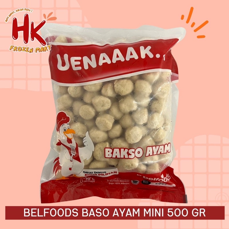 Jual Belfoods Uenaaak Baso Ayam Mini 500gr isi 100 butir (bakso uenak ...