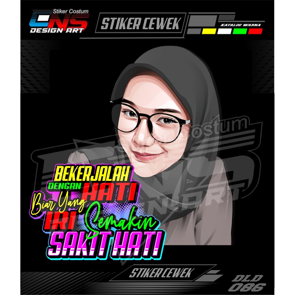 Jual Stiker Cewek Hijab Jumbo 1Meter Sticker decal mobil motor Sticker ...