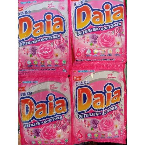 Jual Deterjen Daia + Softener pink x 6 sachet | Shopee Indonesia