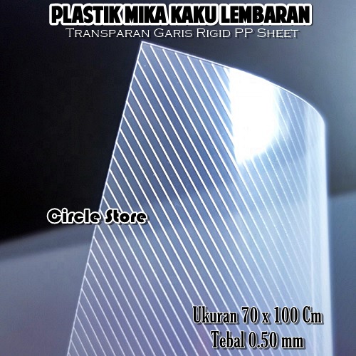 Jual Plastik Mika Kaku Transparan Garis Diagonal PP Sheet 70x100cm 0.50mm | Shopee Indonesia