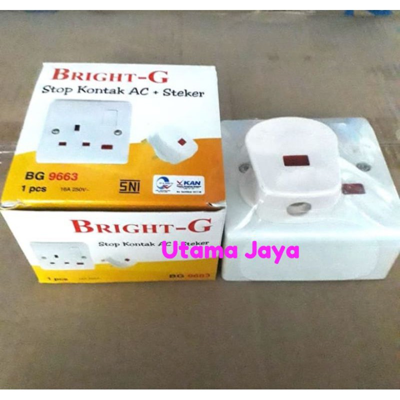Jual Stop Kontak AC + Steker AC Bright G | Shopee Indonesia
