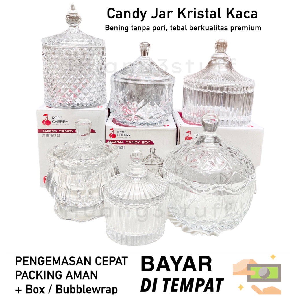 Jual Toples Kristal Kaca / Glassware Jar Crystal Candy Jar / Toples ...