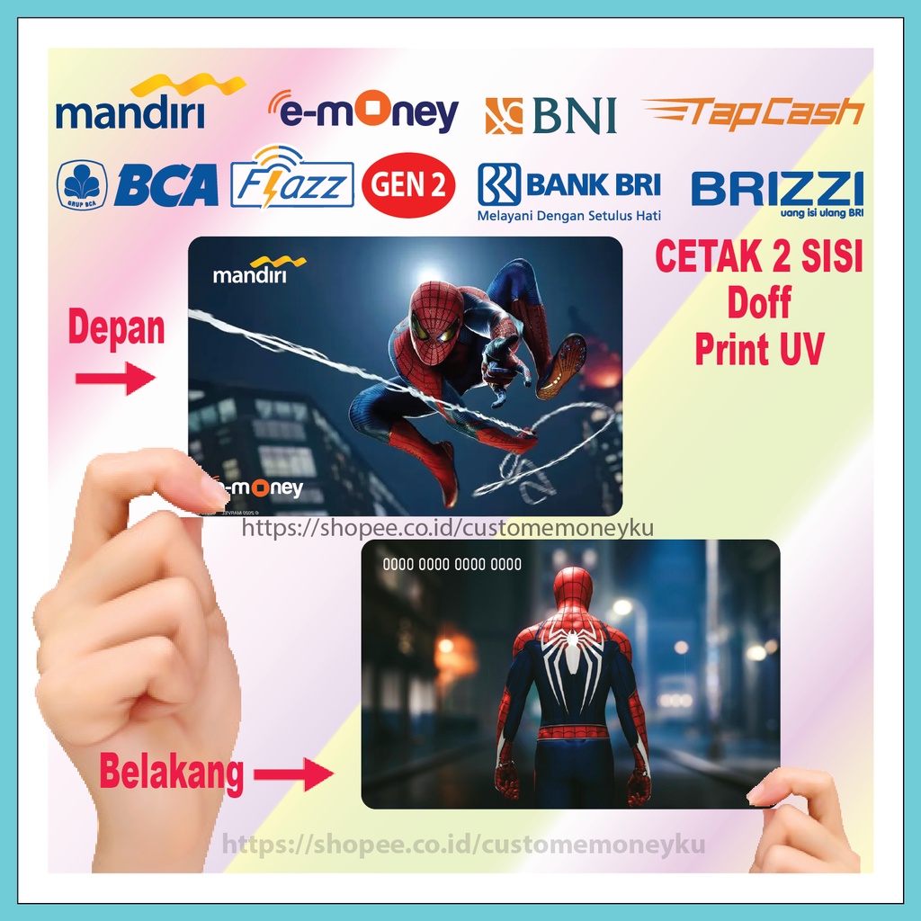 Jual KARTU EMONEY SUPERHERO SPIDERMAN AKSI SHIELD E-MONEY MANDIRI FLAZZ BCA GEN 2 TAPCASH BRIZZI ...