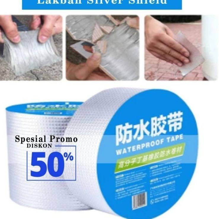 Jual Obral Belanja LAKBAN Silver shield Tambal Bocor toren Genteng Pipa plastik 5 cm x 3m ...