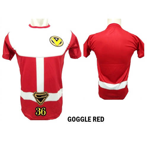 Jual Baju Power Ranger Goggle Red Baju Superhero Kartun Movie 3D #FPS ...