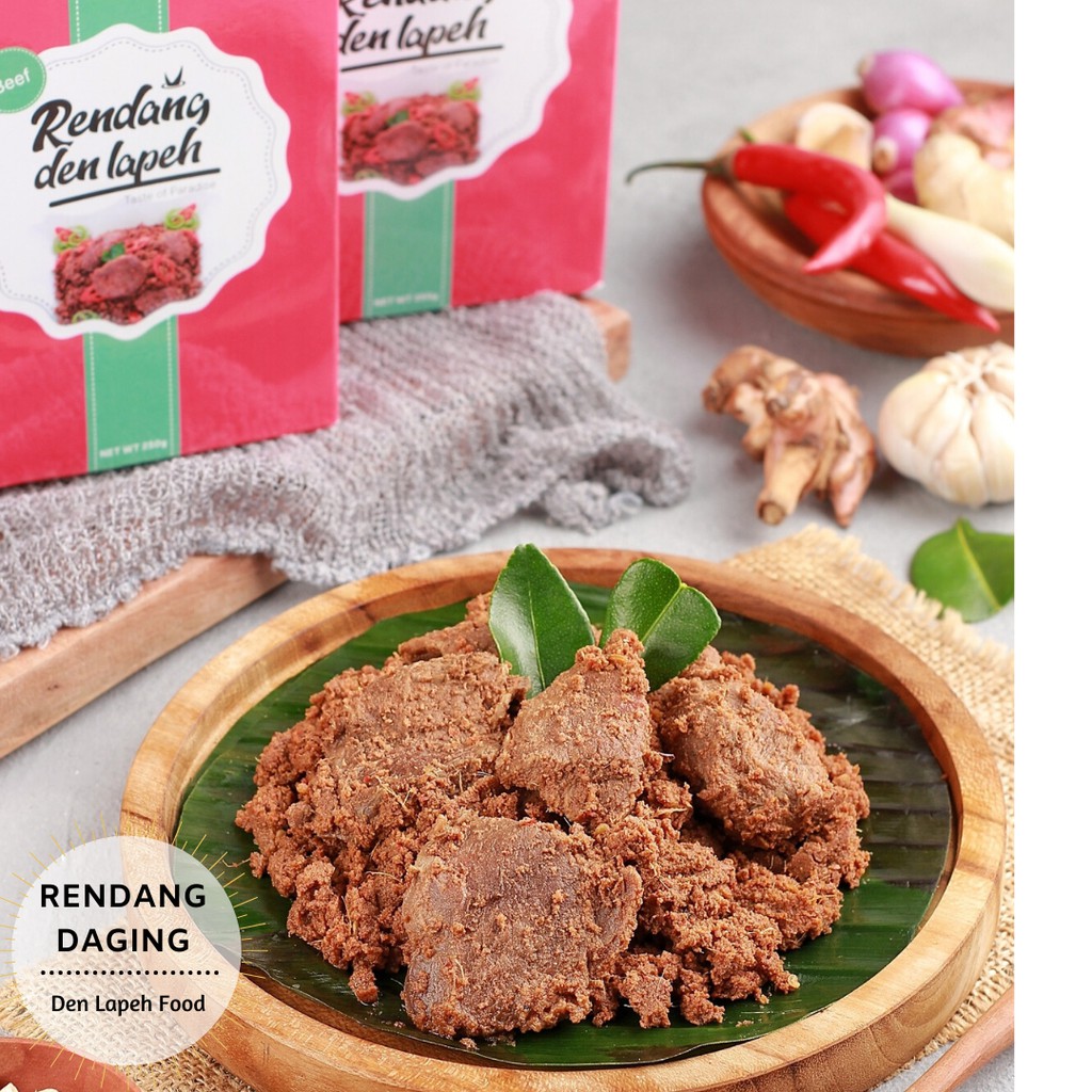Jual Rendang Daging Rendang Den Lapeh 250 gr Rendang Padang Kemasan Murah | Shopee Indonesia