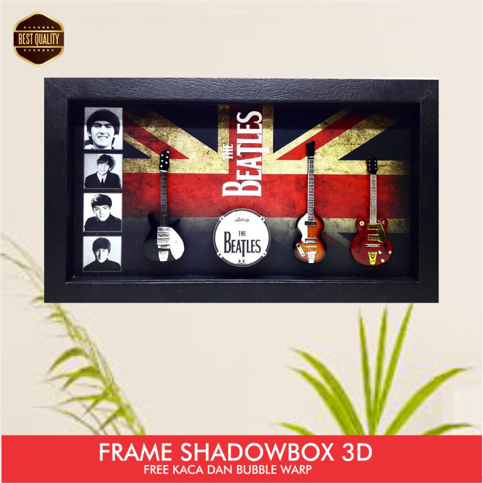 Jual Frame the beates Pigura the beatles Frame 3d the beatles Shadow ...