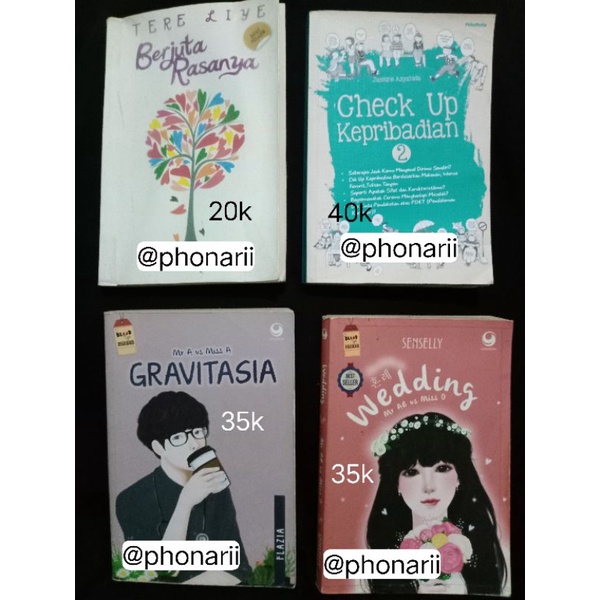 Jual Buku Check Up Kepribadian Preloved, Novel Berjuta Rasanya Preloved ...