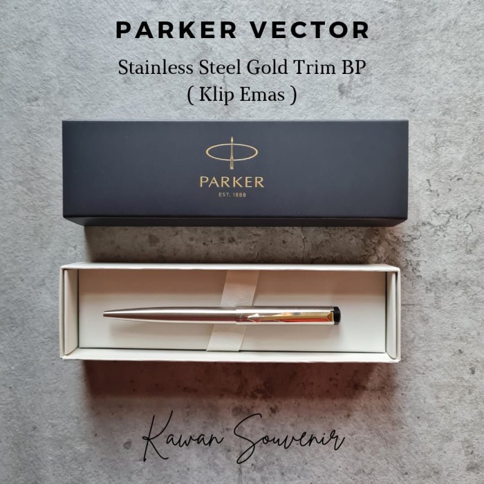 Jual Pulpen Parker Original Vector Stainless Steel GT Klip Emas BP ...