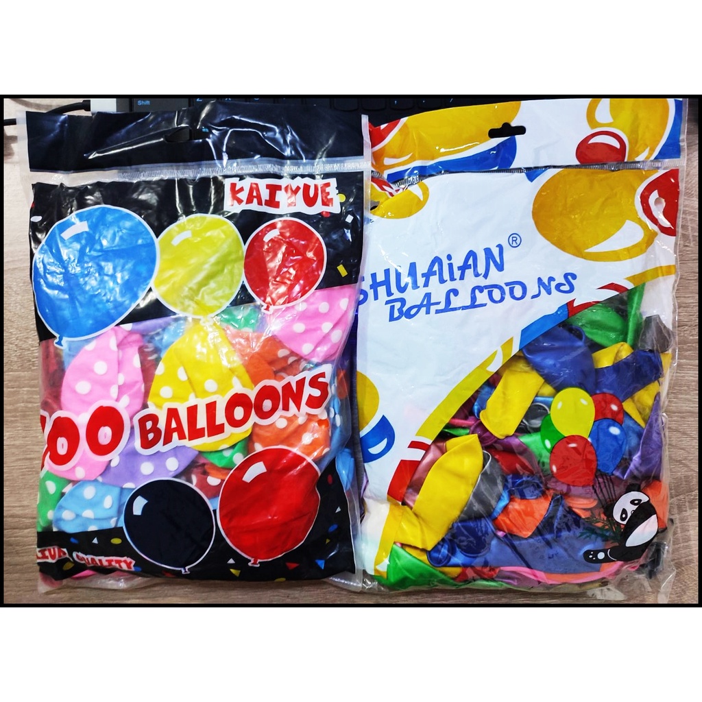 Jual balon campur metalik atau polkadot perpak isi 100 ukuran 12 inch ...