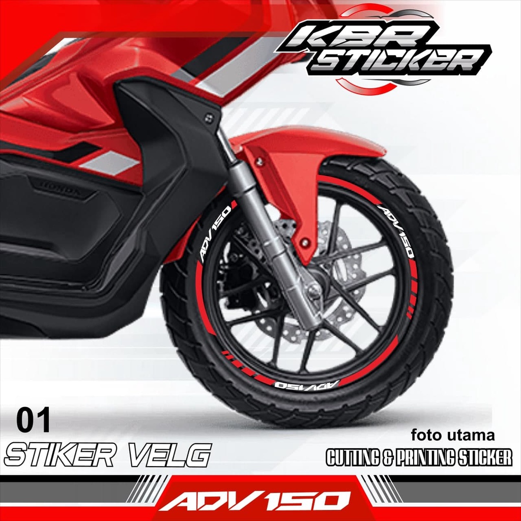 Jual (COD) sticker velg MOTOR ADV 150 - desain variasi terbaru KBR ...