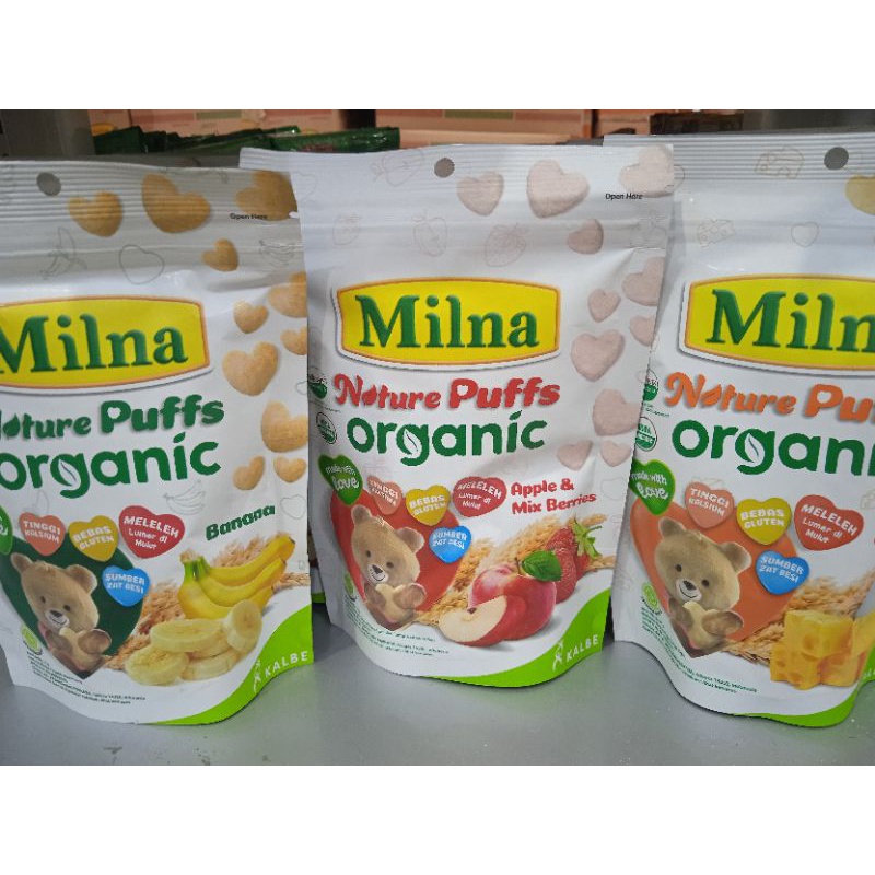 Jual Milna Nature Puffs Organik All Varians 15 Gram | Shopee Indonesia
