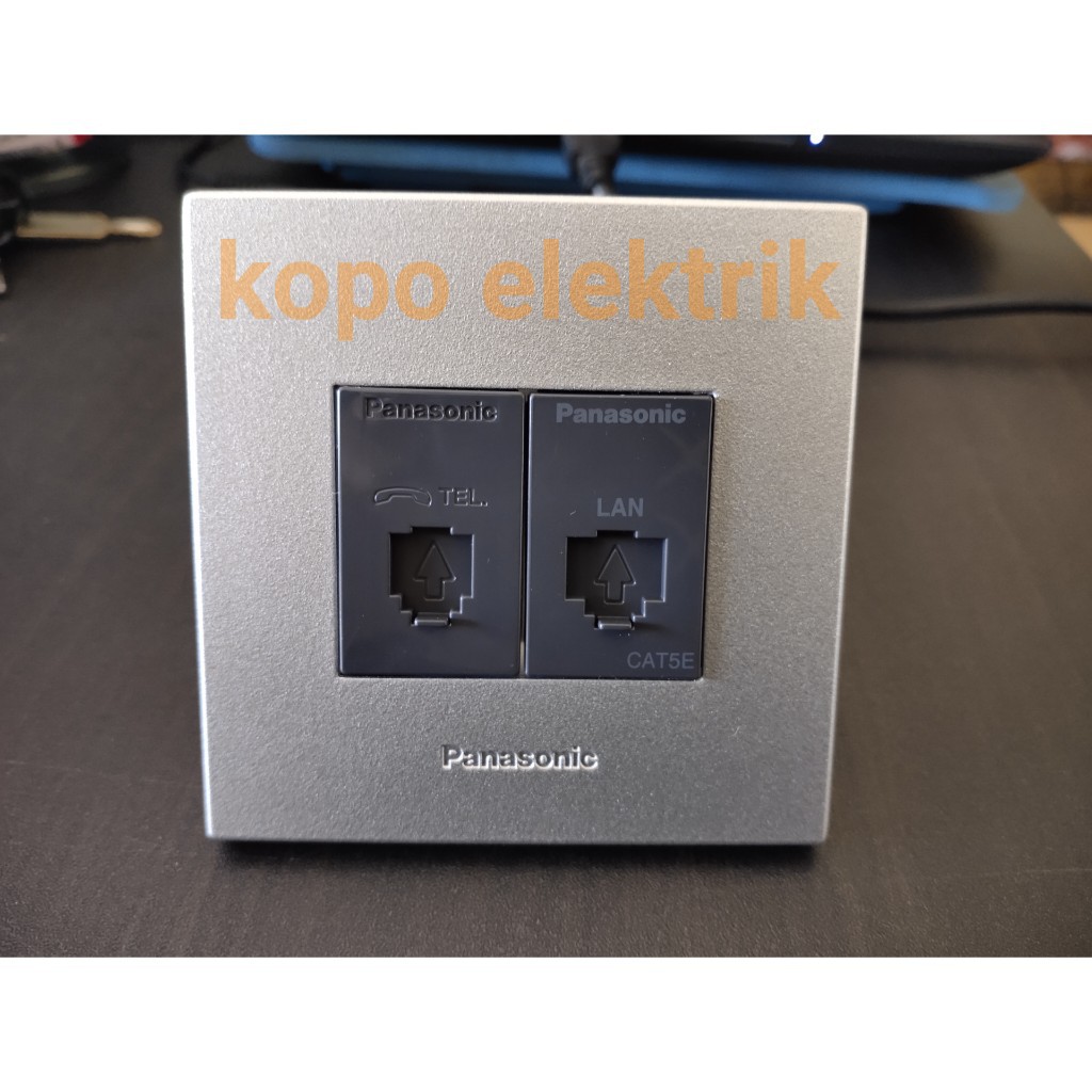 Jual Panasonic Stopkontak / Outlet Telepon + Outlet Data Style Silver ...
