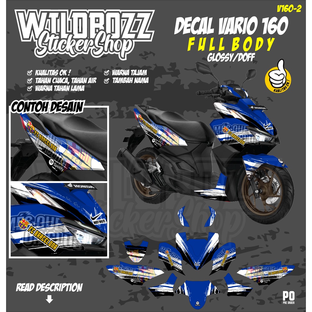 Jual decal vario 160 / vario terbaru full body keren motif barcelona ...