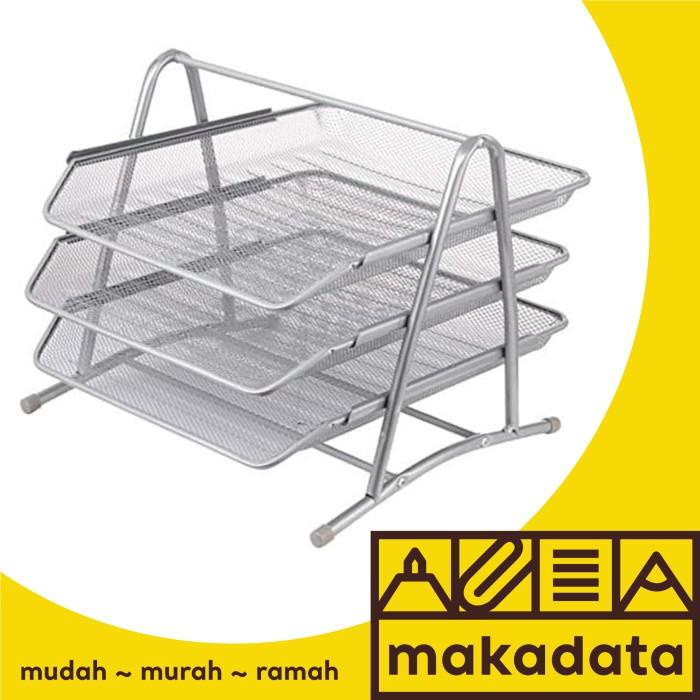Jual Document Tray | Rak Dokumen Besi Susun 3 Warna Silver 9205 ...
