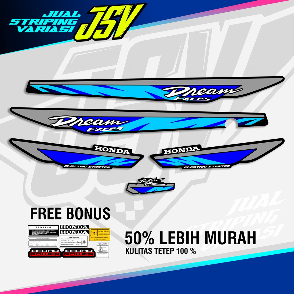 Jual Stiker Variasi Honda Dream V1 Striping Astrea Grand Star Dream-EX ...
