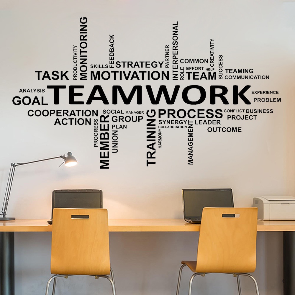 Jual Office Wall Decal Teamwork Quote Office Decor Wall Sticker Inspire ...
