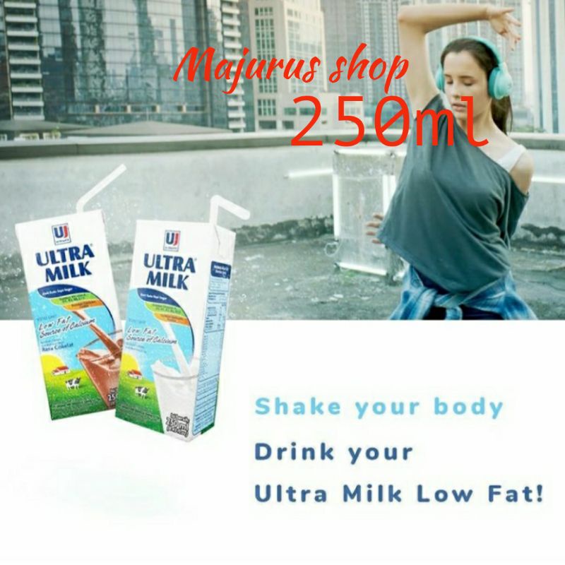 Jual Susu UHT Ultra Milk low fat 250ml - [1 Dus/24 pcs] | Shopee Indonesia