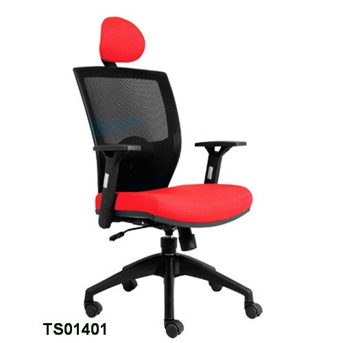 Jual kursi kantor chairman modern model jaring headrest & tangan turun ...